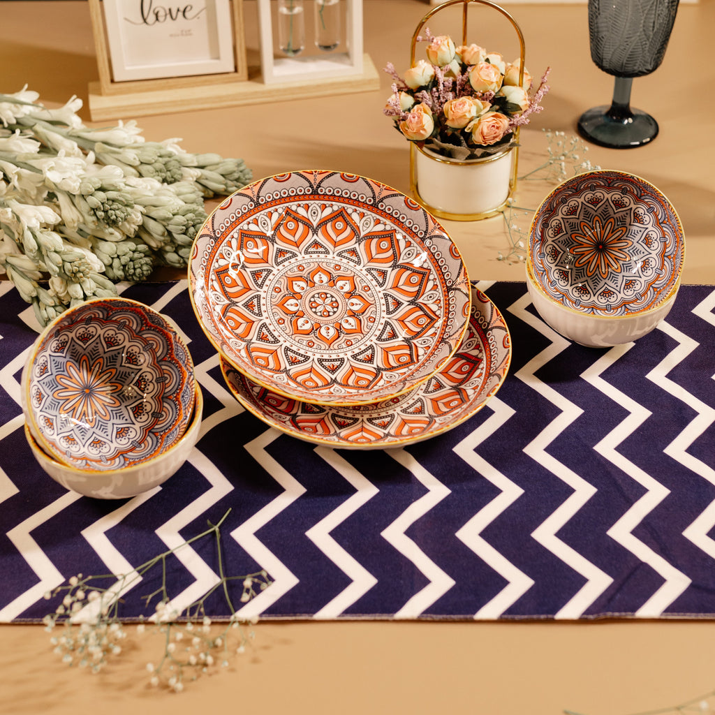 Bohemia Ceramic Plates and Bowls Sets( set of 6) – Coral Tree