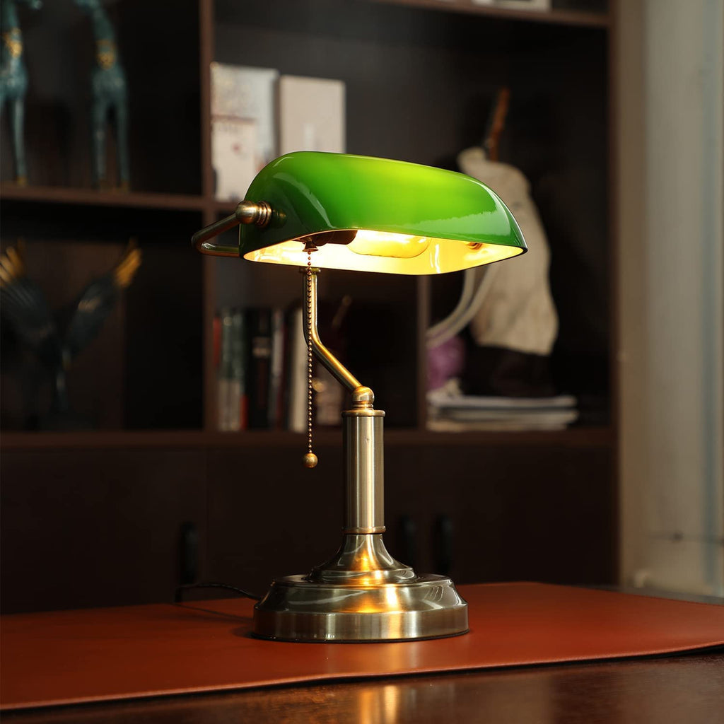 Banker Green Shade metal Table lamp – Coral Tree