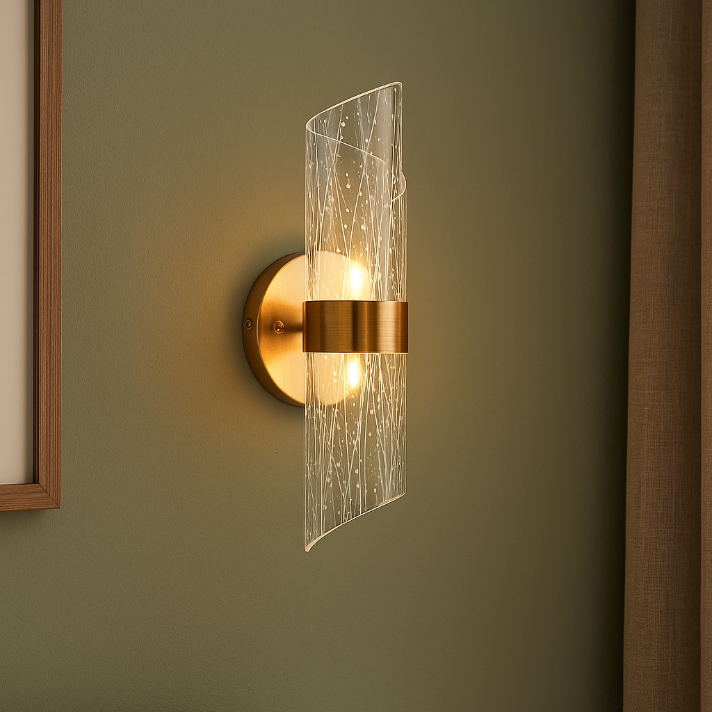 Buy Premium Acrylic & Brass Wall Light | LED Wall Sconce – Coral Tree