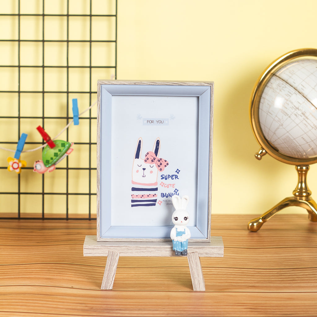 6 inch wooden Photo Frame with Cute Rabbit – Coral Tree
