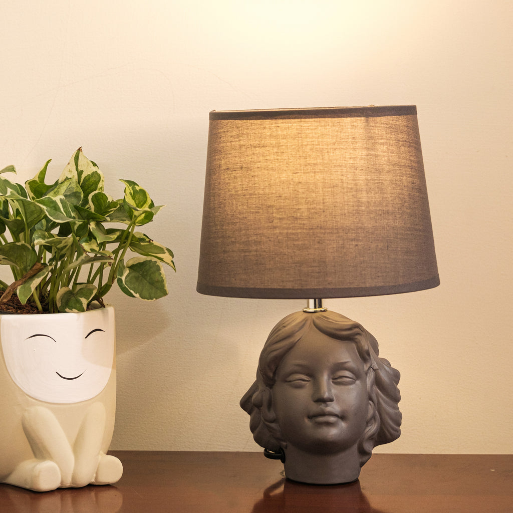 Ceramic greekstyle table lamp with lamp shade – Coral Tree