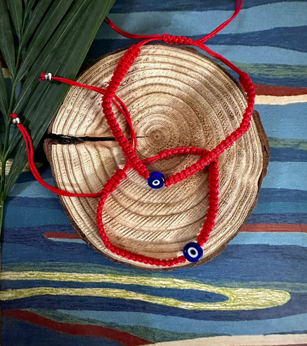 Red evil eye band (set of 2) – Coral Tree