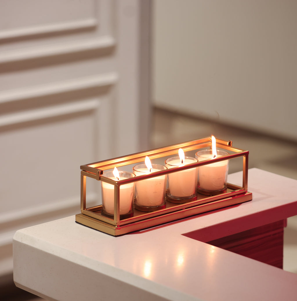 Votive Candle Stand with Scented Candles (Set of 4) – Coral Tree